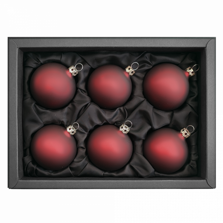 Christbaumkugeln - Weihnachtskugeln 6cm in rot matt